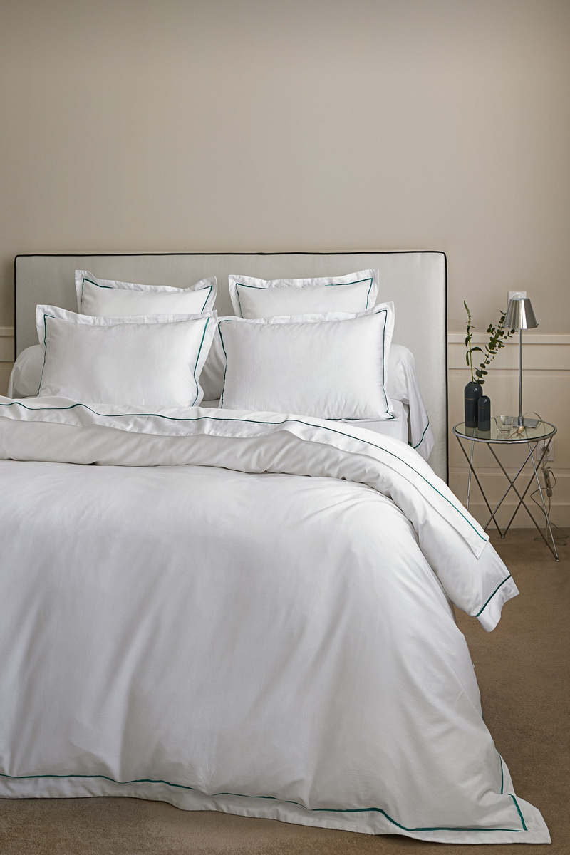 Poszwa satynowa Anne de Solene Breteuil Blanc/Vert Poszwa na kołdrę ...