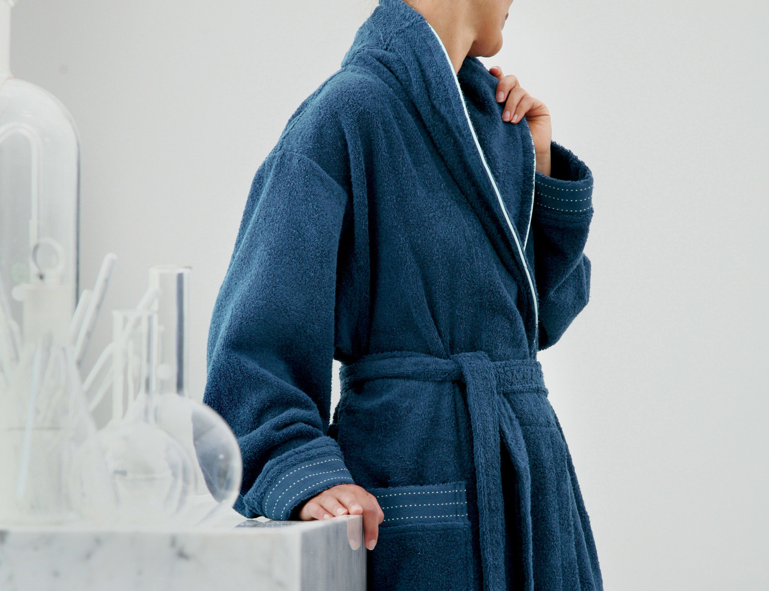 Szlafrok Blanc Des Vosges Sir Navy Navy - sklep internetowy podpierzyna.com