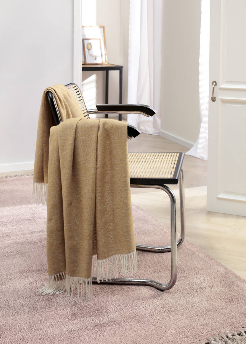 Pled bawełniany Biederlack Structure Camel Camel - sklep internetowy ...